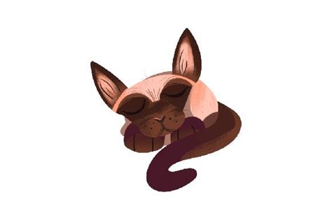 Siamese Cat Sleeping Svg Cut File By Creative Fabrica Crafts · Creative