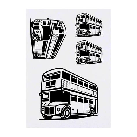 4 X Double Decker Bus Temporary Tattoos Water Resistant Skin Safe