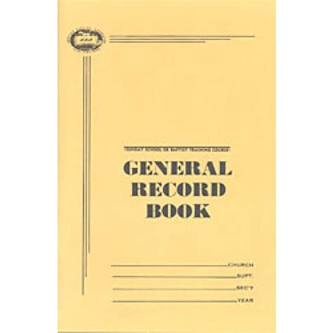 Sunday School Class Record Book The Kjv Store