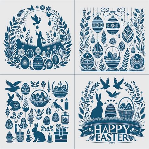 Happy Easter Day Ornament Vector Premium Ai Generated Vector