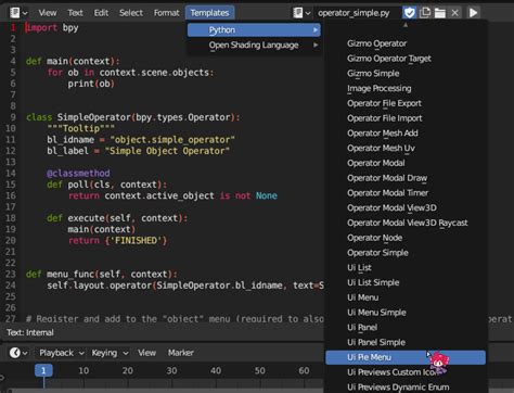 any opensoursce script addon looks like this python support blender