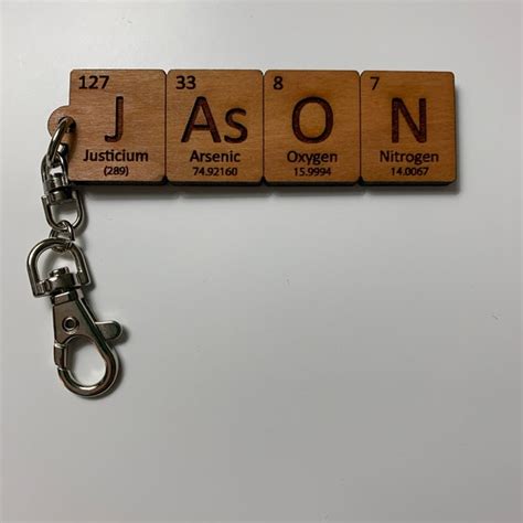 Custom Periodic Table Element Name Key Chain Backpack Clip Custom