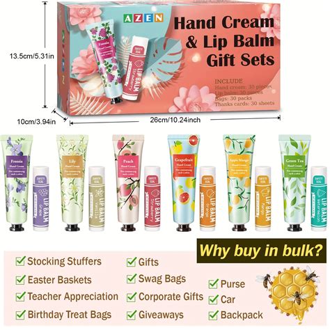 Pamper And Thank 30 Luxury Hand Cream And Lip Balm T Sets