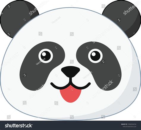Panda Face Vector Art Illustration Stock Vector Royalty Free