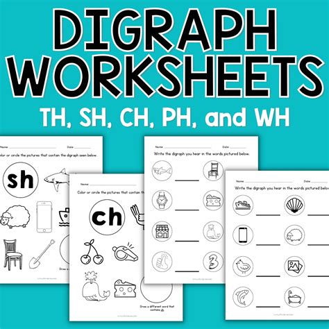 Digraph Worksheets Th Ch Sh Ph Wh Digraph Blends Activities Homeschool Printables Phonics