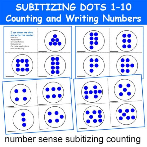 Subitizing Dots 110 Counting And Writing Numbers Kindergarten Math Center