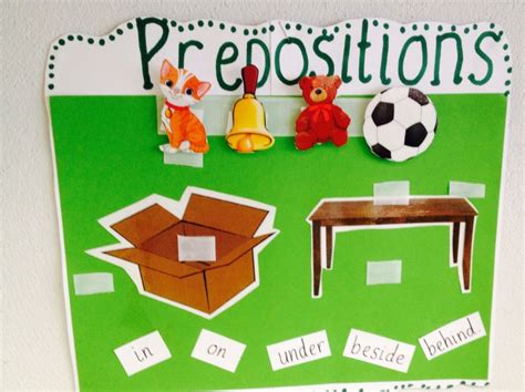 Easy To Make Prepositions Chart Following Three Key Word Instructions