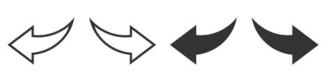 premium vector curved arrow icon bent arrow pointing right and left