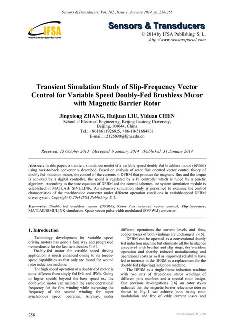 PDF Transient Simulation Study Of Slip Frequency Vector Control For Variable Speed Doubly Fed