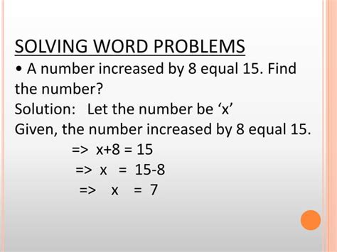 Linear Equtions With One Variable Pptx