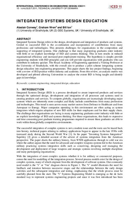 Pdf Integrated Systems Design Education