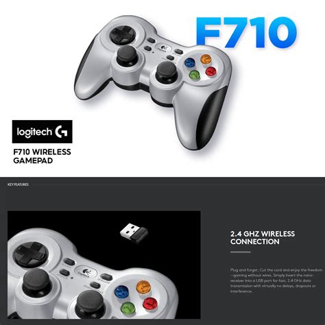 Logitech F710 Wireless Controller Gamepad With Four Switch D Pad 2 4GHz Wireless Works On PC
