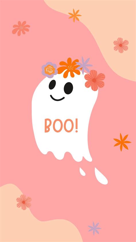 Boo Hippie Ghost Cute Fall Wallpaper Cute Doodles Drawings