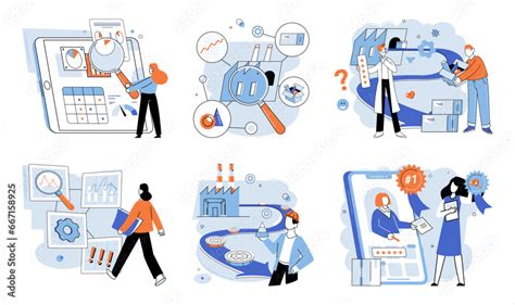 Vector De Stock Key Metrics Vector Illustration Analyzing Key Metrics