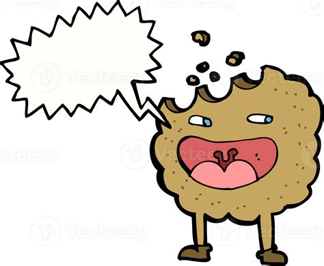 Cookie Cartoon Character With Speech Bubble 40707638 Png