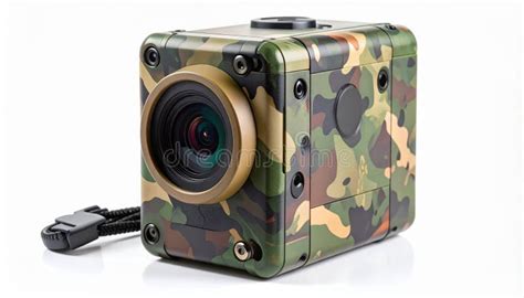 Compact Camo Action Cam Isolated On White Stock Illustration
