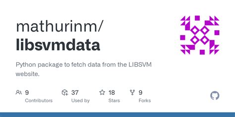 Github Mathurinmlibsvmdata Python Package To Fetch Data From The