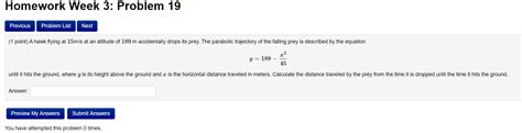 Solved Homework Week Problem Point A Hawk Flying Chegg