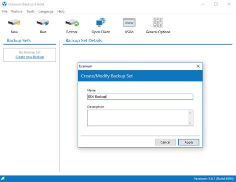 1 Configuring A Vmware Esx Esxi Vsphere Backup Uranium Backup