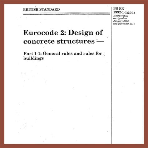 Printed Eurocode 2 Design Of Concrete Structures Part 1 1 General