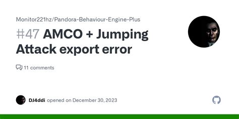 Amco Jumping Attack Export Error · Issue 47 · Monitor221hzpandora Behaviour Engine Plus · Github