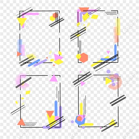 멤피스 추상 형상 포인트 라인 일러스트 테두리논리퍼즐 Png 일러스트 무료 다운로드 Lovepik