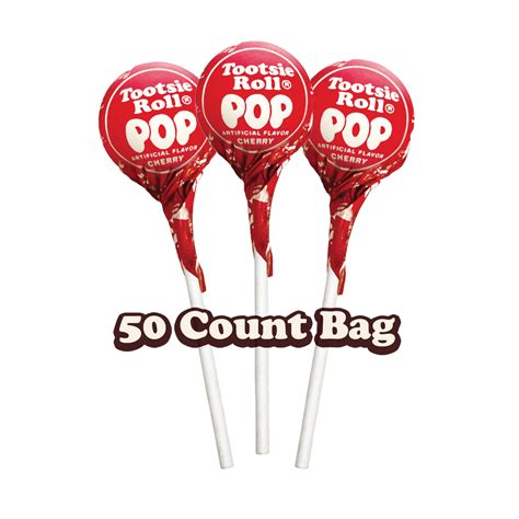 Tootsie Pops Cherry Flavor 30 Oz 50 Ct Bag Tootsie Roll