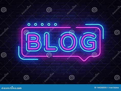 Blogging Neon Text Vector Design Template Blog Neon Logo Light Banner