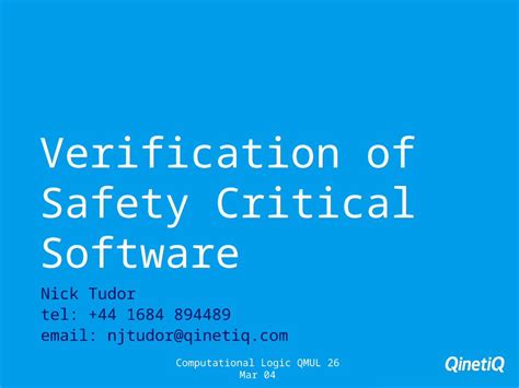 Ppt Verification Of Safety Critical Software Dokumen Tips