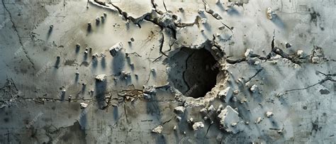 Premium Photo The Picture Shows An Explosion A Cracked Concrete Wall
