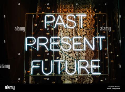 Past Present Future Neon Sign At A Psychic Reader Manhattan New