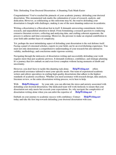 Defending Your Doctoral Dissertation Pdf Thesis Doctor Of Philosophy Defending Your Doctoral Dissertation Pdf Thesis Doctor Of Philosophy