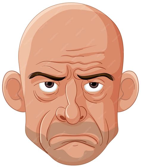 Free Vector Grumpy Man Cartoon Character Illustration