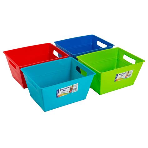 Rectangular Bins Assorted Colors Dollardays