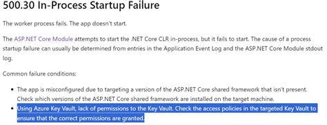 Iis Error 50030 Aspnet Core App Failed To Start Stack Overflow