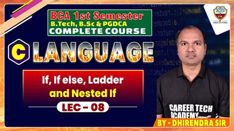 Bca C Programming If If Else Ladder And Nested If Day 08 Programming For Beginners