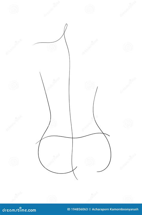 Continuous Line Naked Woman Or One Line Drawing On White Isolated Background Stock Vector