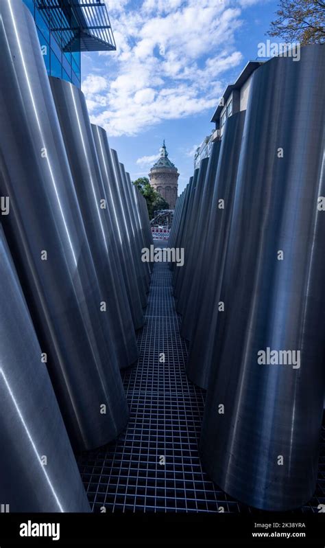 View Through Modern Stainless Steel Pipes The Water Tower Wasserturm