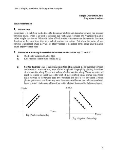 Unit 3 Simple Correlation And Regression Analysis1 Pdf Correlation