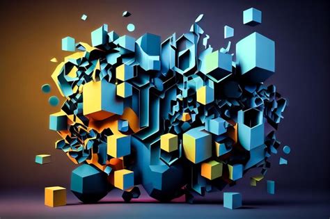 Premium Ai Image Abstract Futuristic Cubes Shape Background 3d Generative Ai Generative Ai
