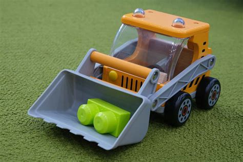 Machine Yellow And Gray Front Loader Toy Wheel Image Free Photo