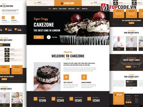 Template website bán bánh ngọt trực tuyến website giới thiệu bán hàng trực tuyến