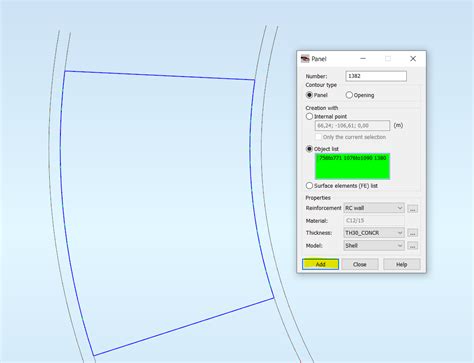 Robot Structural Analysis에서 패널 등고선 정의에 Dxfdwg 배경 형상을 사용할 수 있습니까