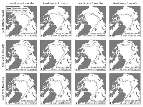 Icenets Ice Edge Forecasts For Extreme September Sea Ice Events At