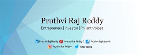 Pruthvi Raj Reddy G On Linkedin Pruthvirajreddy Entrepreneur Investor Philanthropist