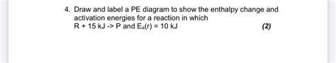 Solved Draw And Label A PE Diagram To Show The Enthalpy Chegg
