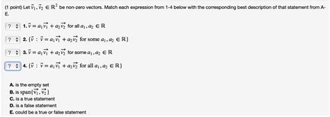 Solved Point Let V V E R Be Non Zero Vectors Match Chegg