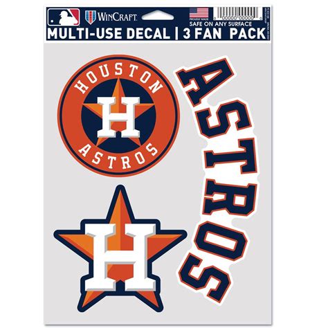 Houston Astros 3 Fan Pack Decals Auto License Plates Frames