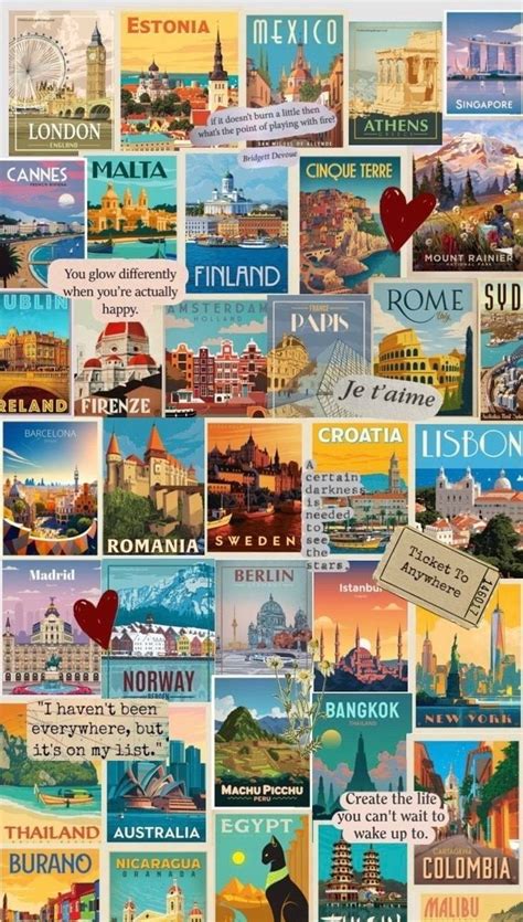 Myfirstshuffle Travel Collage Poster Designs Fotoboek Ontwerp Vakantie Reizen Blauwe