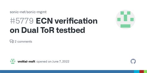 Ecn Verification On Dual Tor Testbed · Issue 5779 · Sonic Netsonic Mgmt · Github